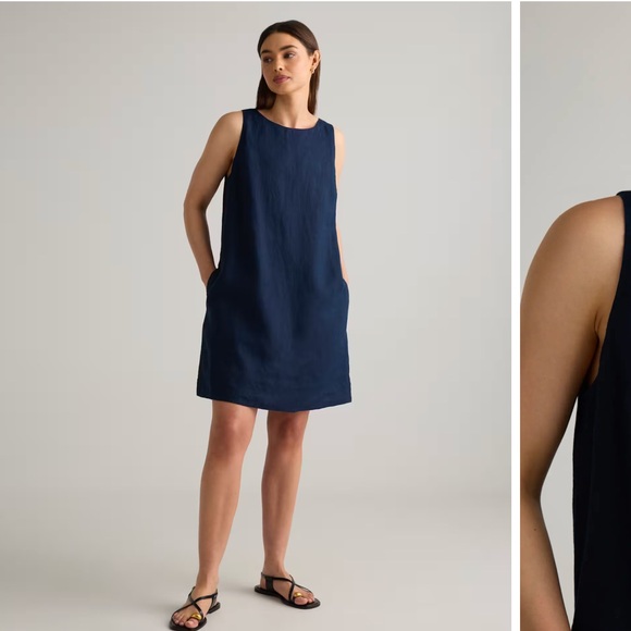 Quince | Dresses | Quince 0 European Linen Tank Mini Dress Sz S Deep ...